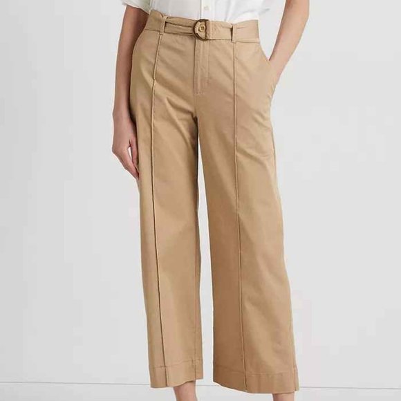 Lauren Ralph Lauren | Pants & Jumpsuits | Lauren Ralph Microsanded Twill Belted Wideleg Pants ...